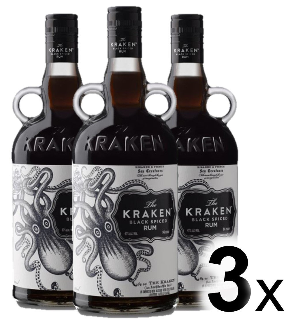 Kartón Rum Kraken Black Spiced 40% 3x 0,7L • 1day.sk